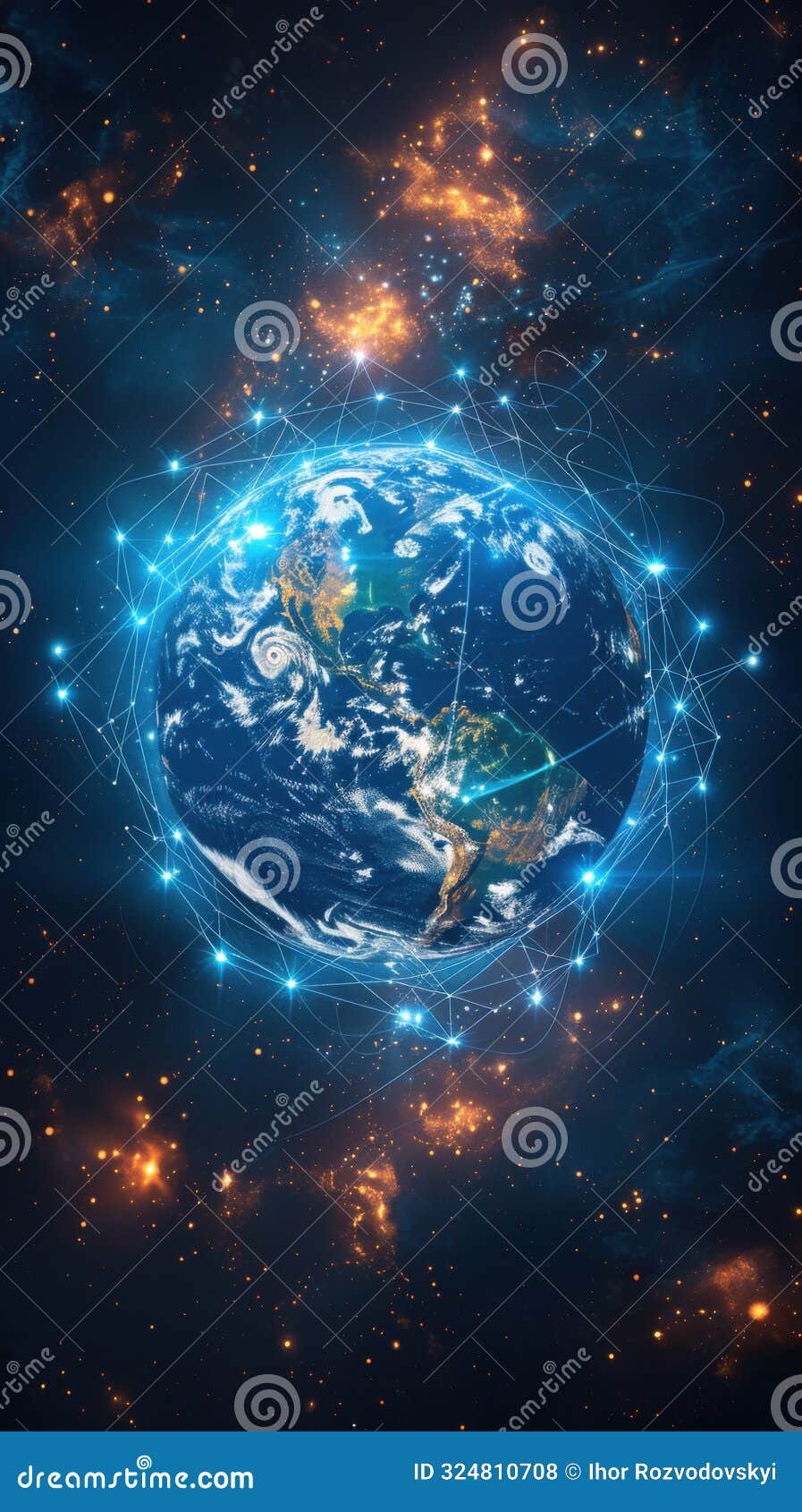 The World Wide Web in the Form of a Globe in the Phone. Global Internet ...