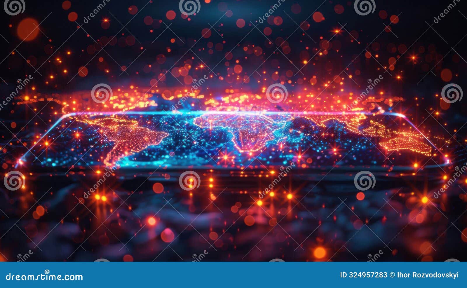 The World Wide Web in the Form of a Globe in the Phone. Global Internet ...