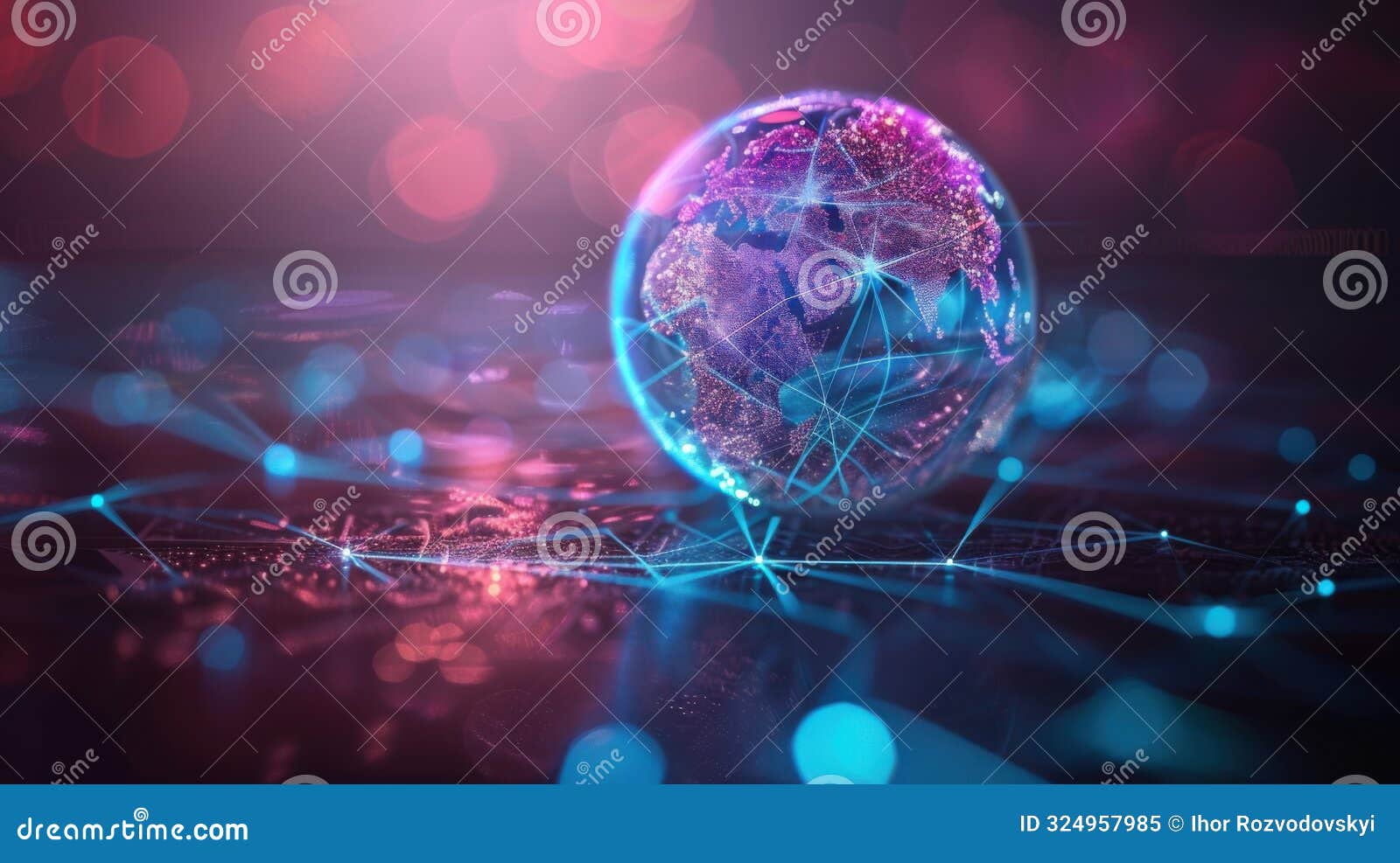 The World Wide Web in the Form of a Globe in the Phone. Global Internet ...