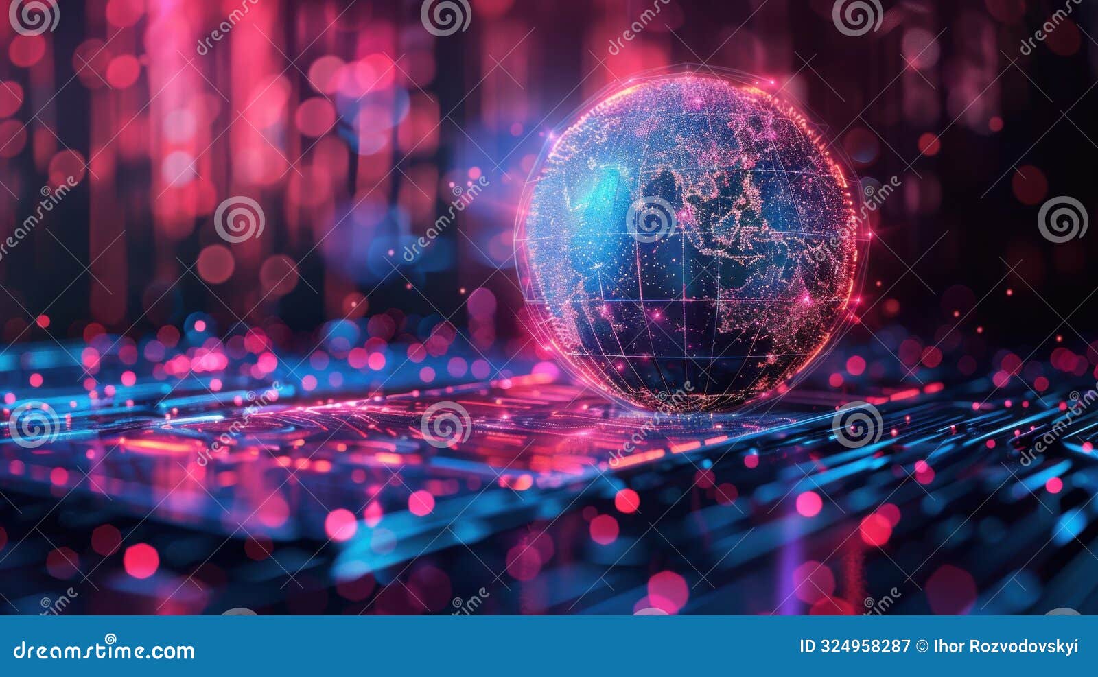 The World Wide Web in the Form of a Globe in the Phone. Global Internet ...