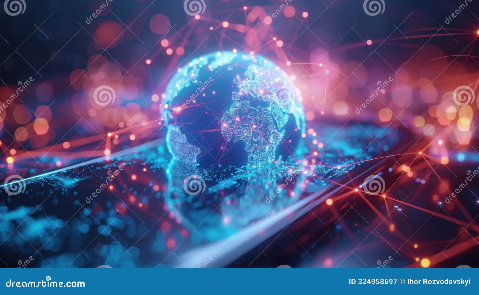 The World Wide Web in the Form of a Globe in the Phone. Global Internet ...