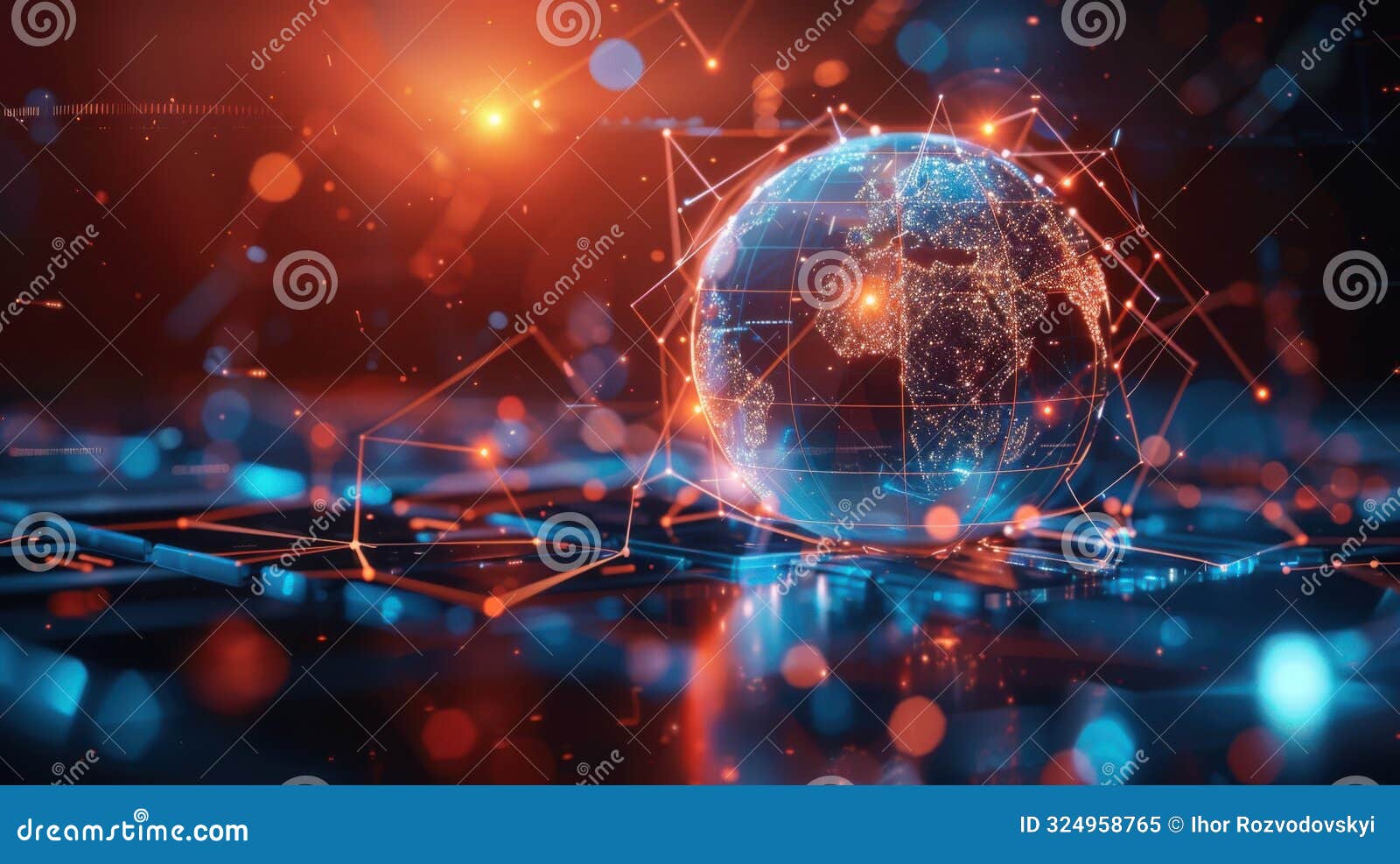 The World Wide Web in the Form of a Globe in the Phone. Global Internet ...