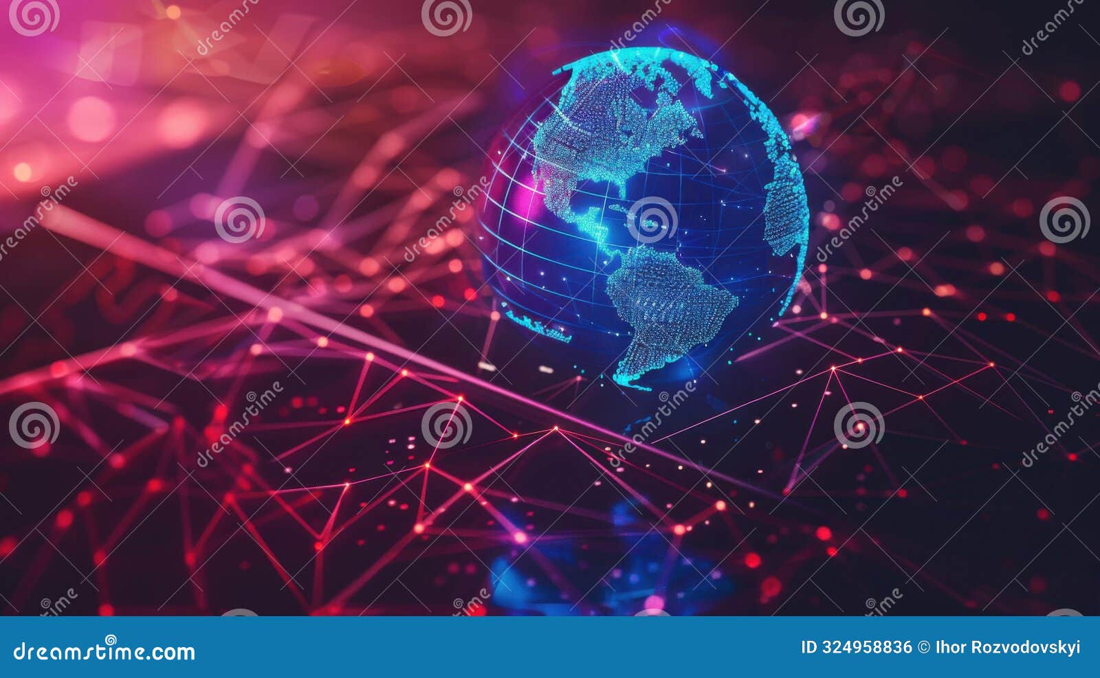 The World Wide Web in the Form of a Globe in the Phone. Global Internet ...