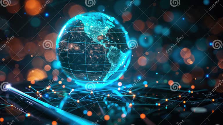 The World Wide Web in the Form of a Globe in the Phone. Global Internet ...