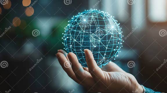 The World Wide Web in the Form of a Globe in the Phone. Global Internet ...