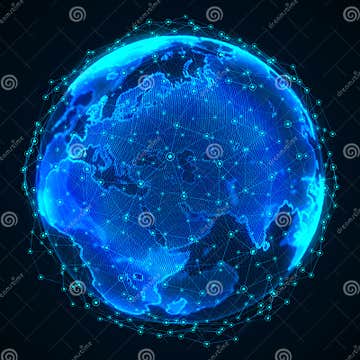 World Wide Web. Global Network Connection. Planet Earth. World Map. 3D ...