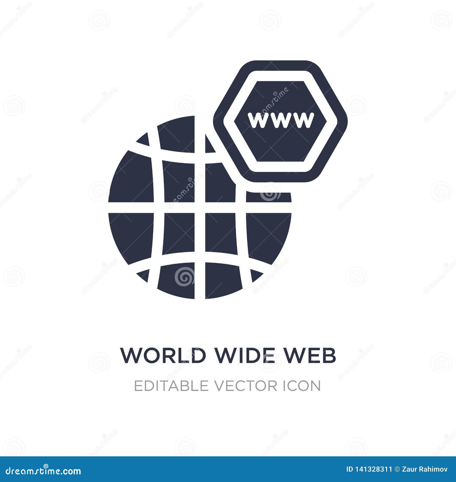 World Wide Web on Grid Icon on White Background. Simple Element ...