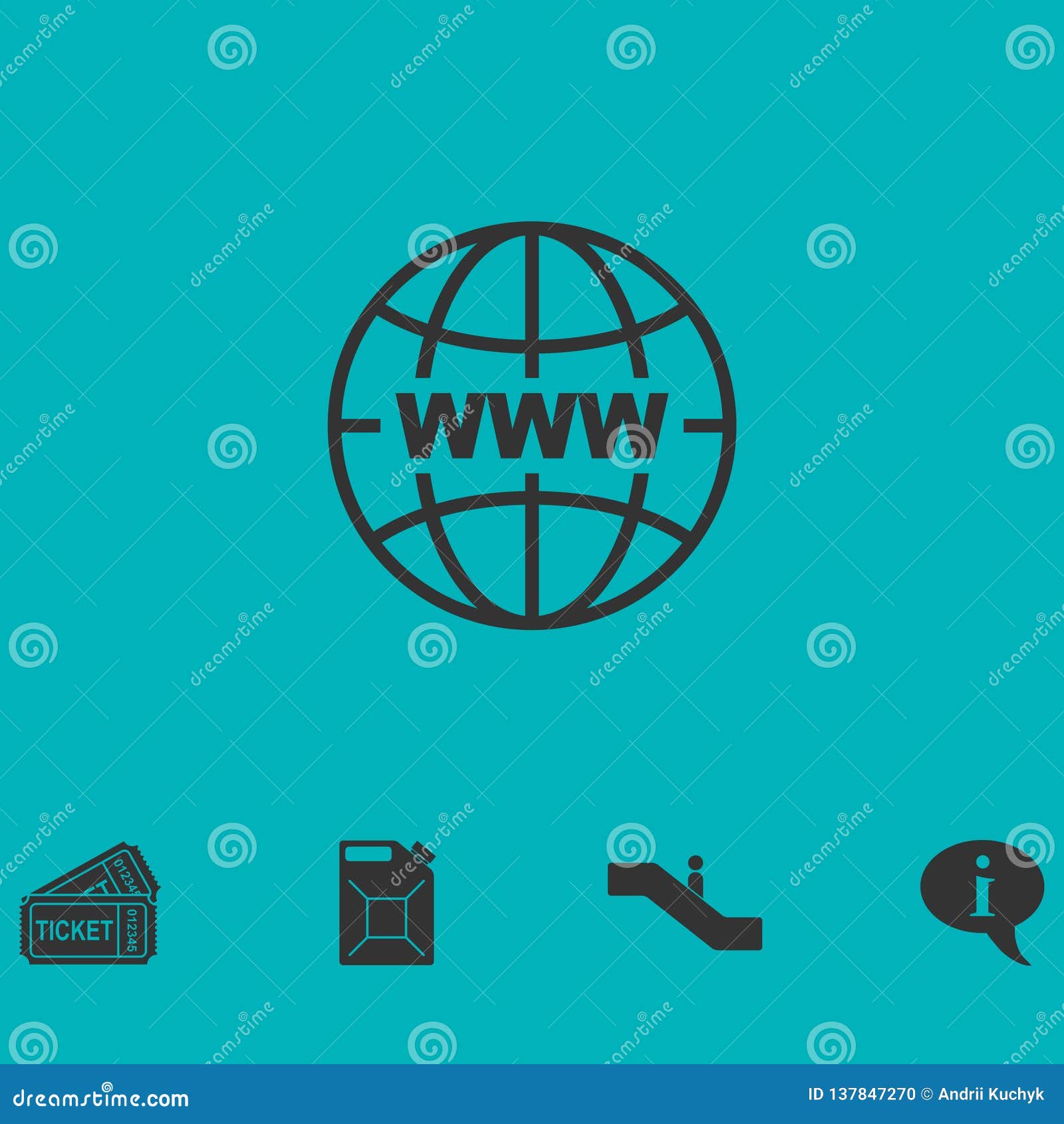 World Wide Web icon flat stock vector. Illustration of icon - 137847270