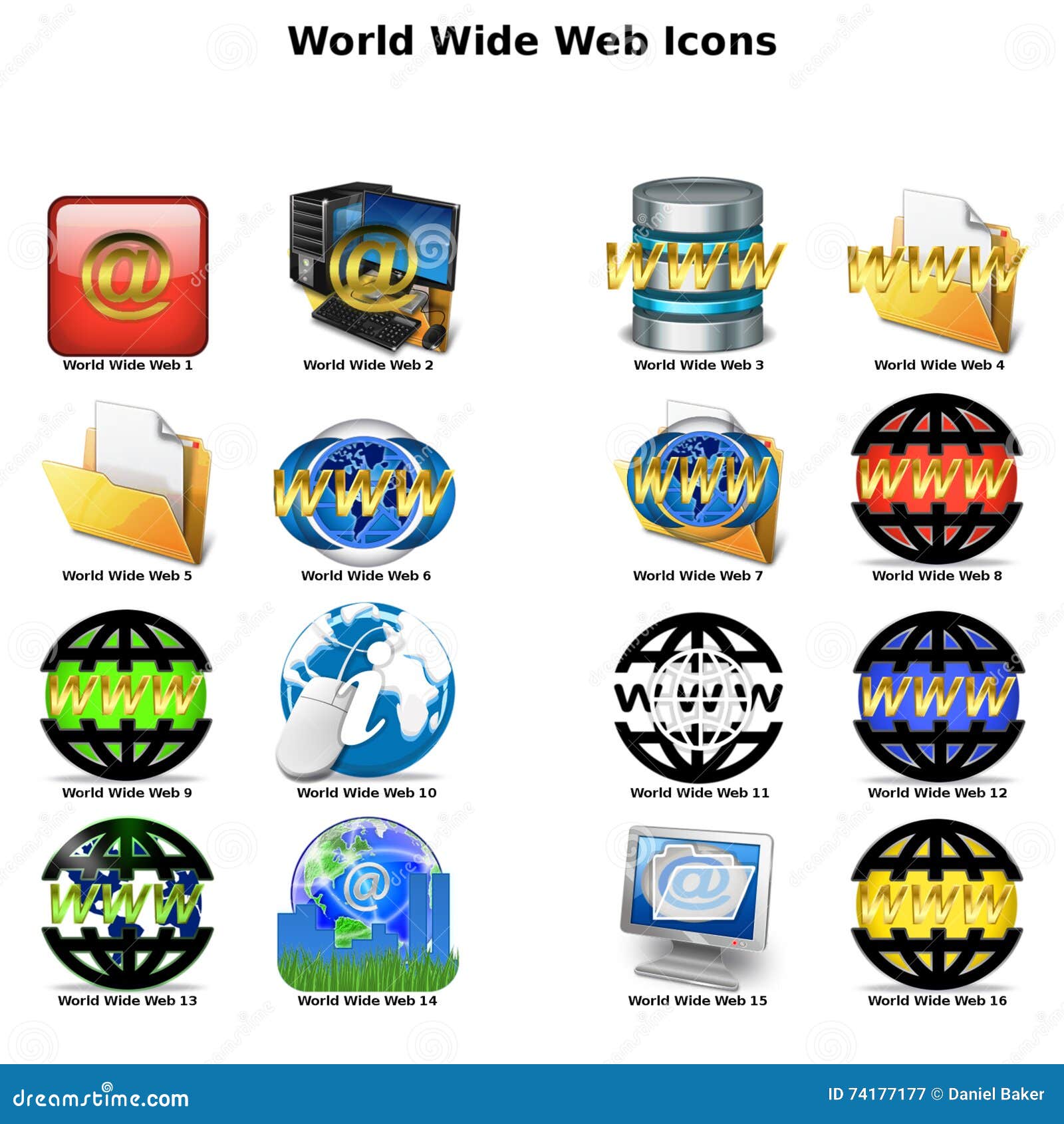 World Wide Web-Pictogrammen Stock Illustratie - Illustration of ...