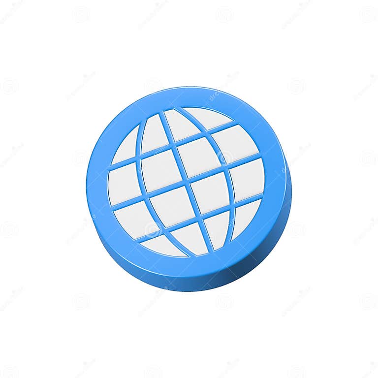 World Wide Web Symbol. Internet, Globe Hyperlink, Browser Icon 3d Stock ...