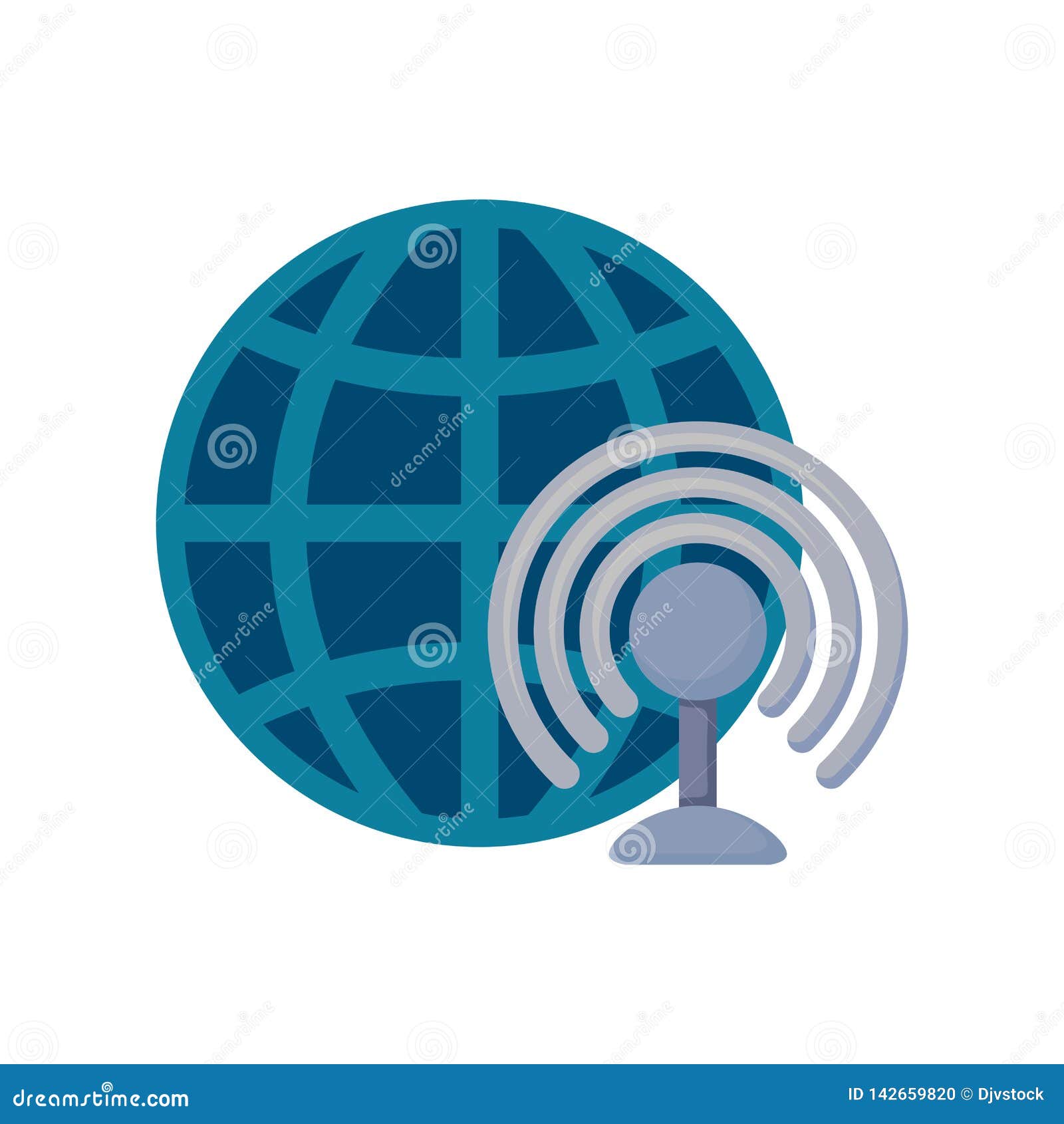 World Wifi Internet on White Background Stock Vector - Illustration of ...