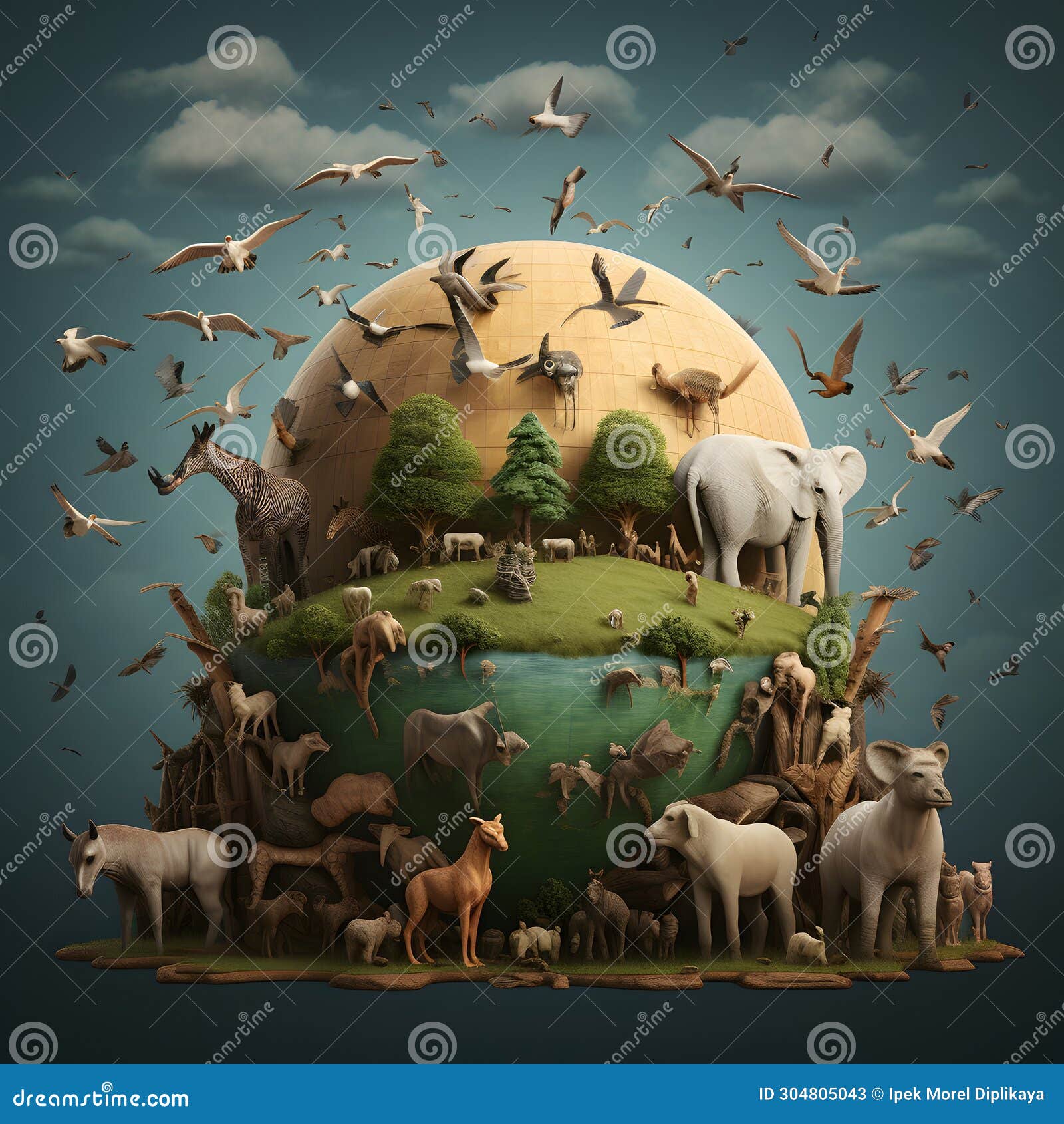 World Wildlife Day Concept. Stock Illustration - Illustration of life ...