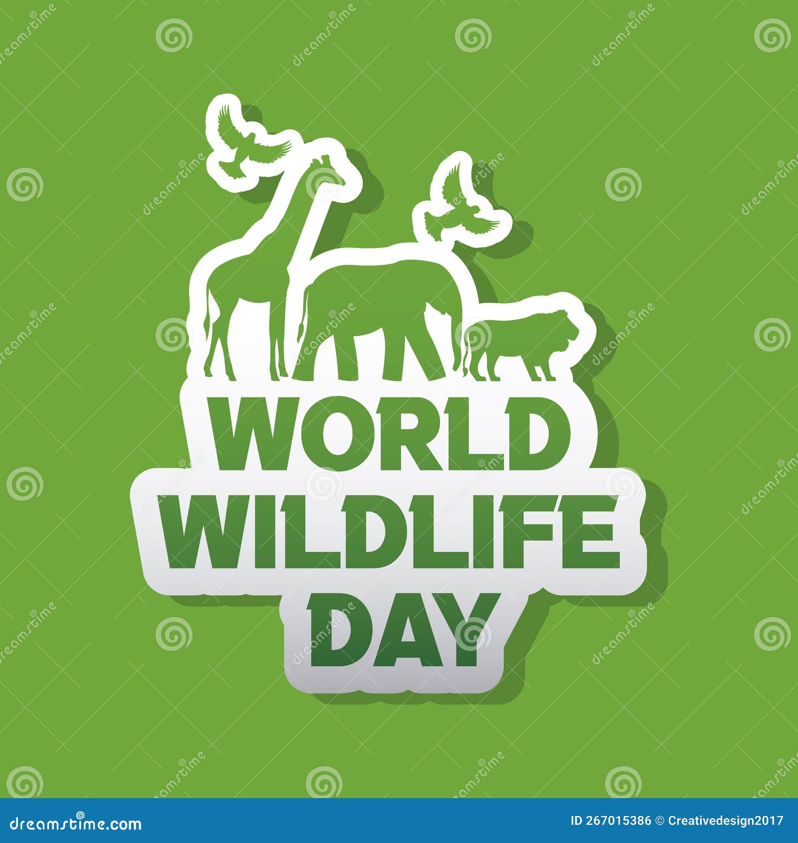 World wildlife day sticker stock vector. Illustration of silhouette ...