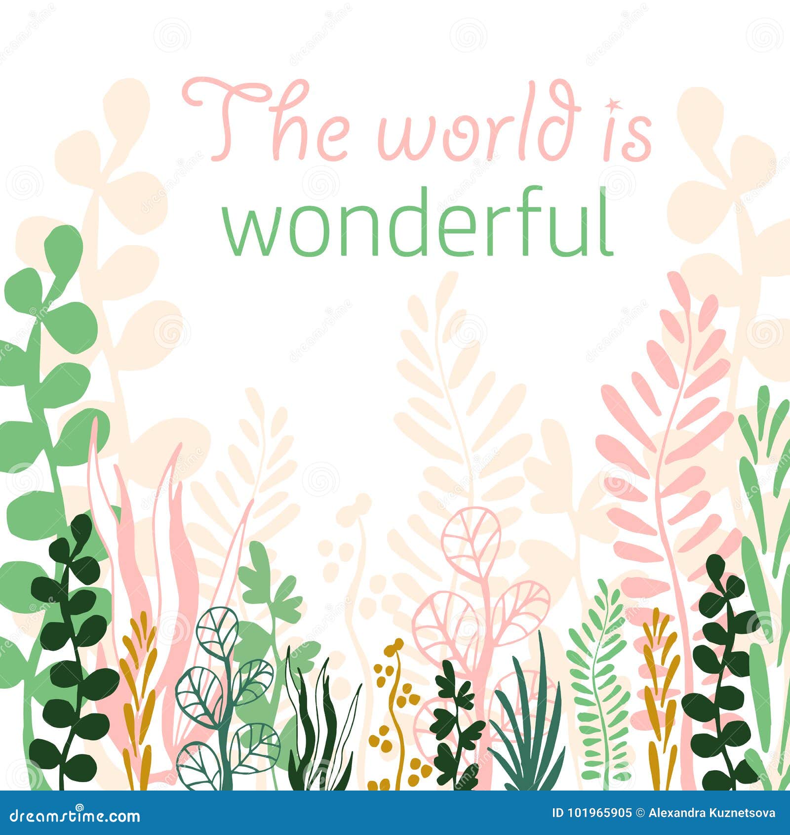 The world is wonderful stock illustration. Illustration of floral ...