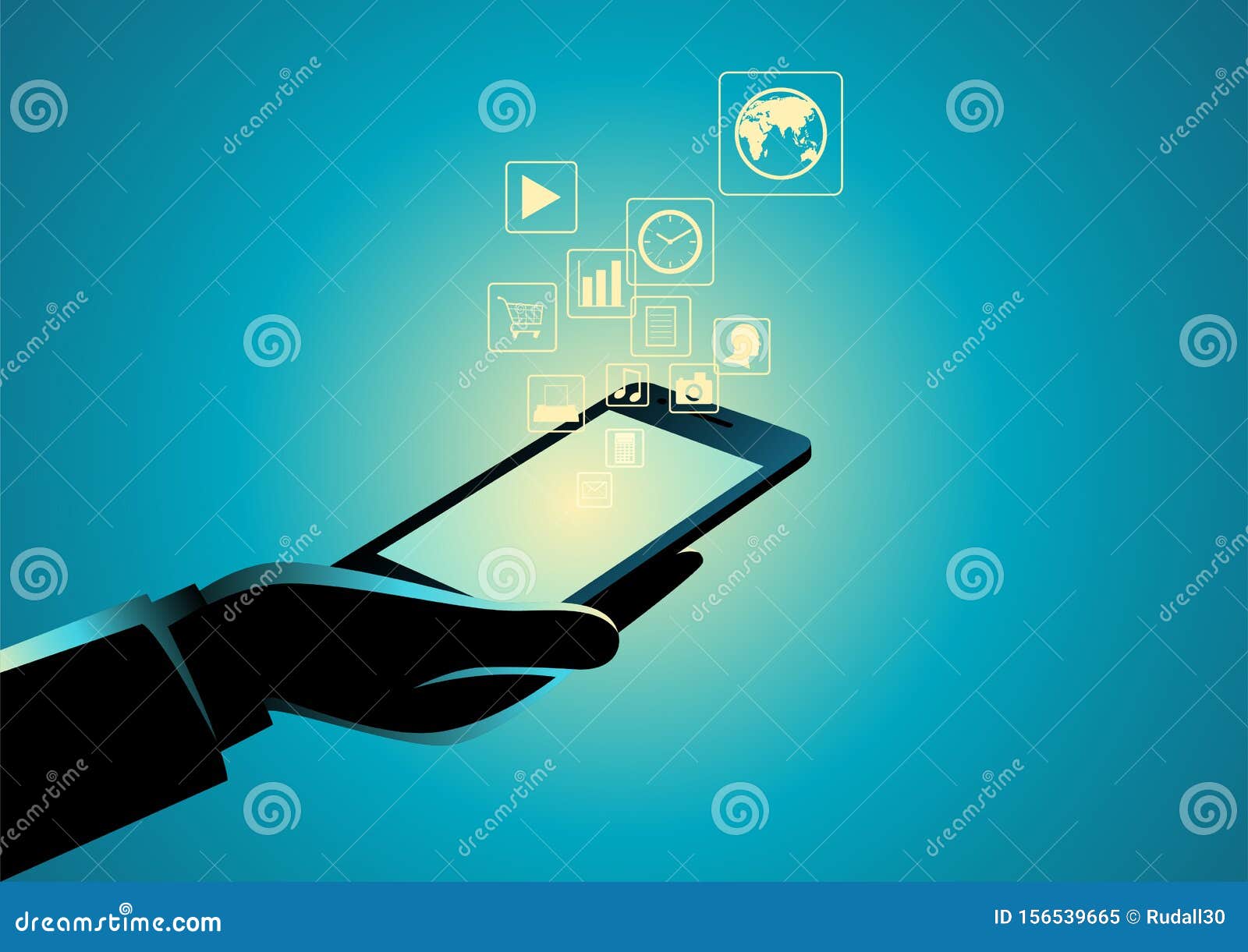 The World in Your Hand stock vector. Illustration of information ...