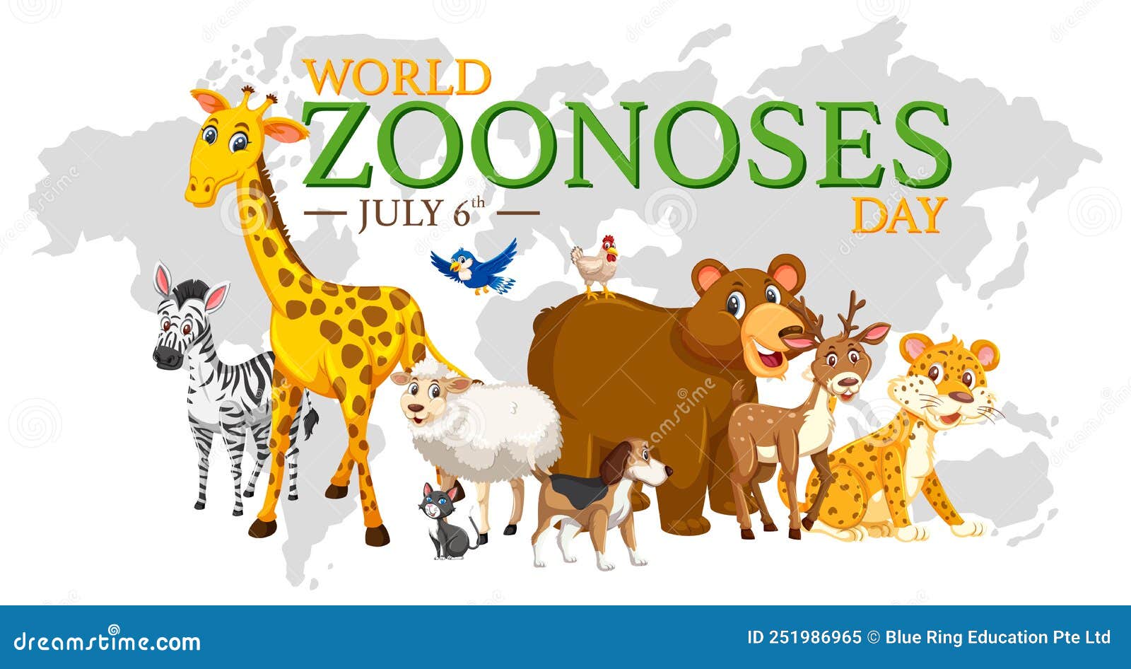 World Zoonoses Day Banner Design Stock Vector - Illustration of symbol ...