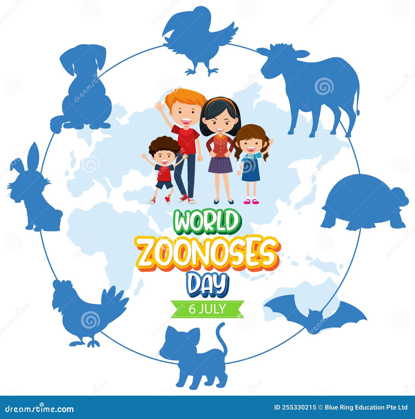 World Zoonoses Day Banner Design Stock Vector - Illustration of animals ...