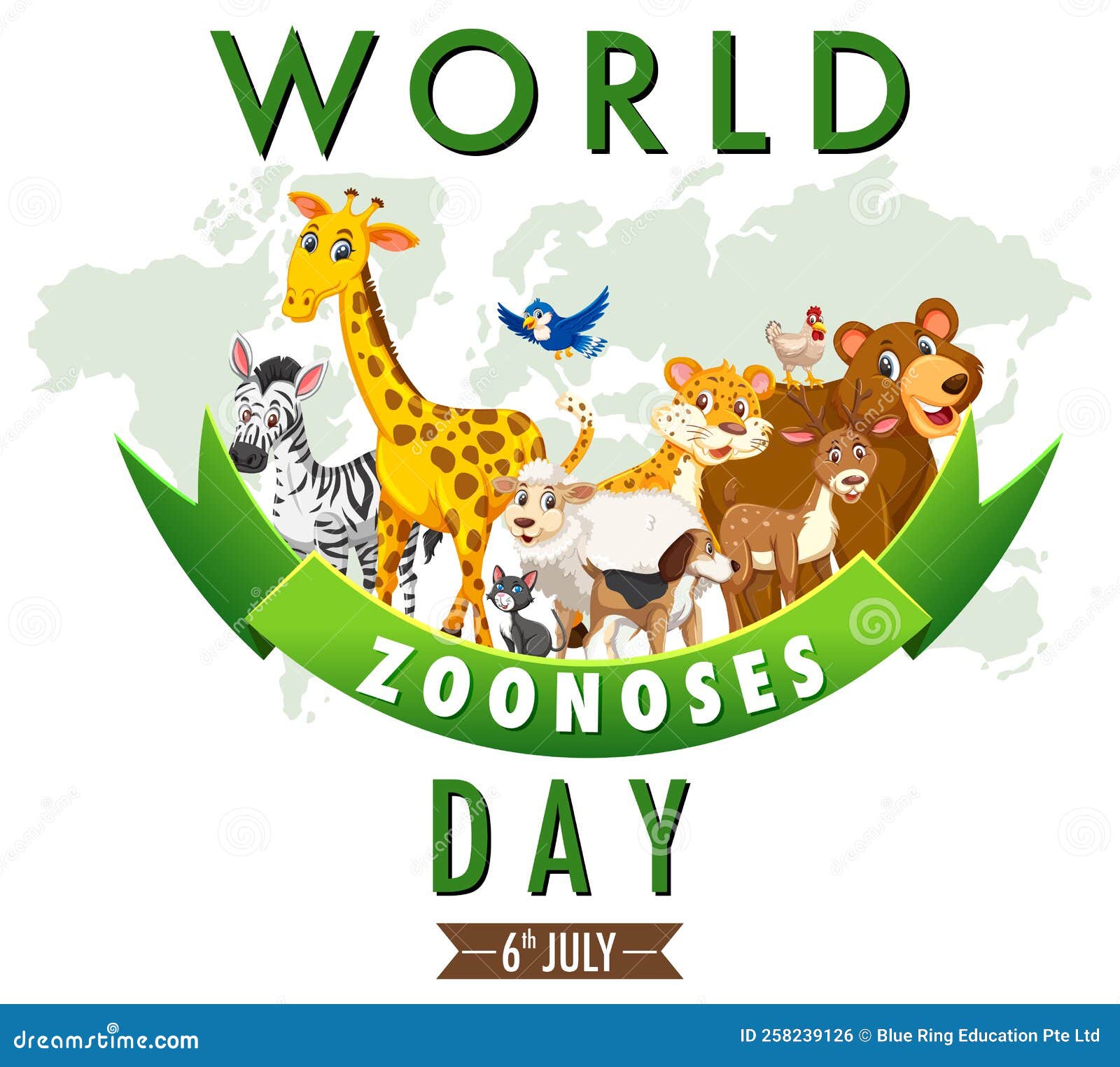 World Zoonoses Day Banner Design Stock Vector - Illustration of icon ...