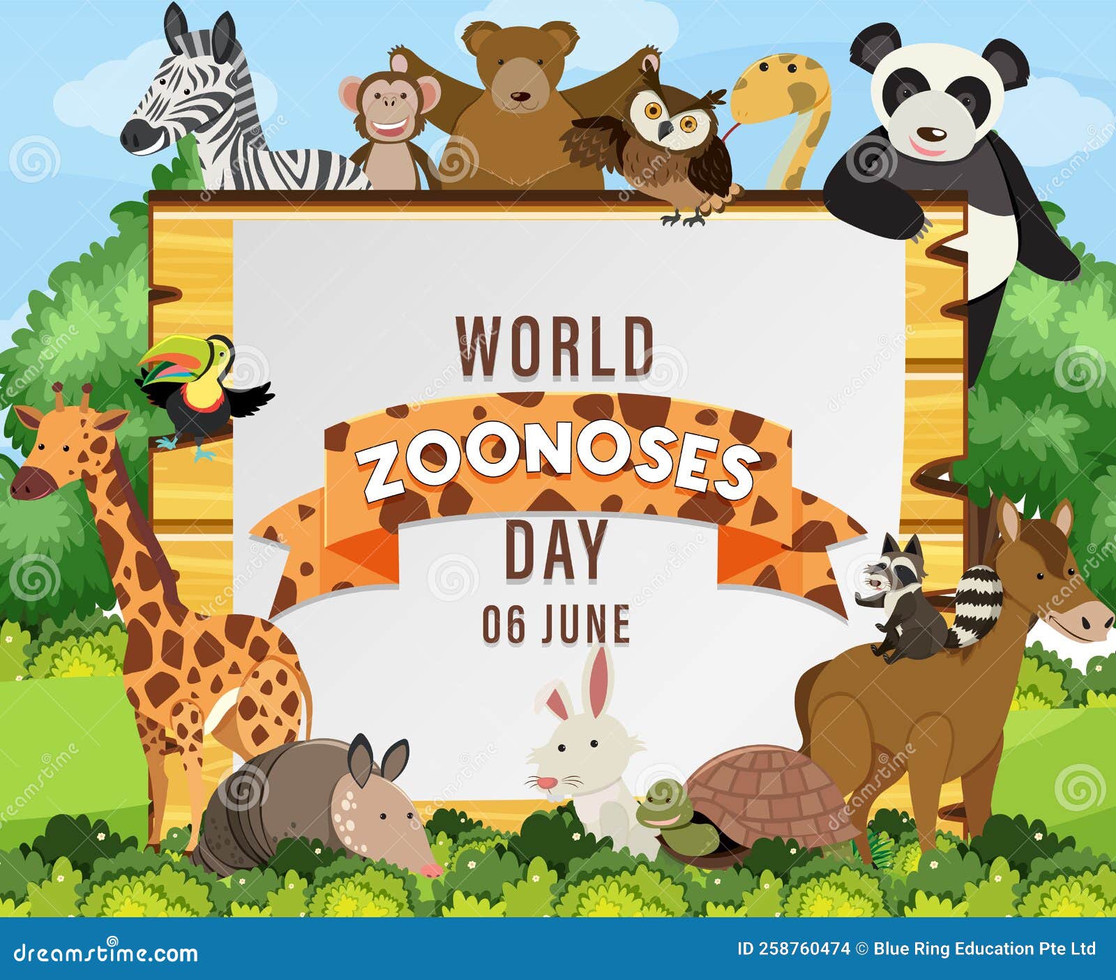 World Zoonoses Day Poster Design Stock Vector - Illustration of signage ...