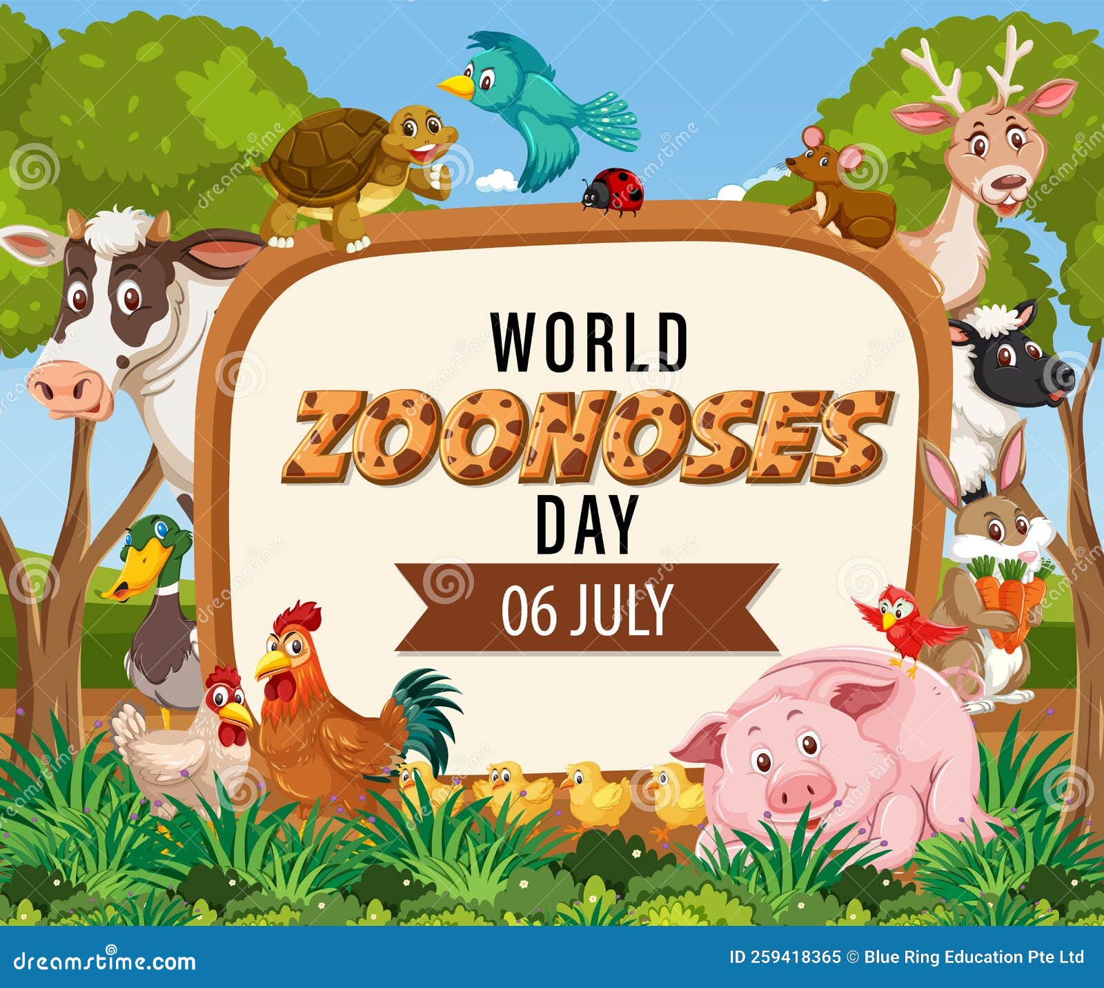 World Zoonoses Day Poster Design Stock Vector - Illustration of ...