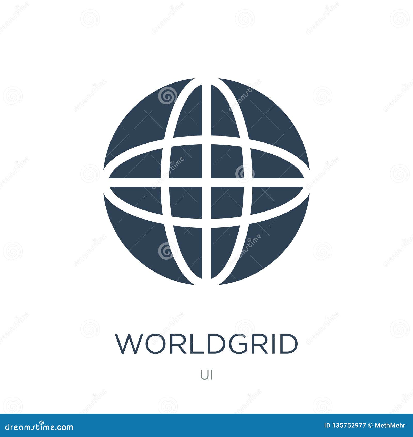 Worldgrid Icon in Trendy Design Style. Worldgrid Icon Isolated on White ...
