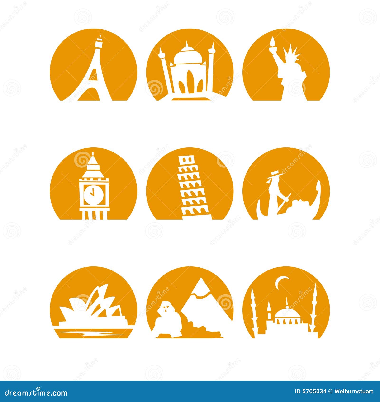 Worldlandmarks1orange editorial stock image. Illustration of india ...