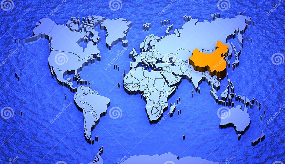 Worldmap_china stock illustration. Illustration of hemisphere - 15461521