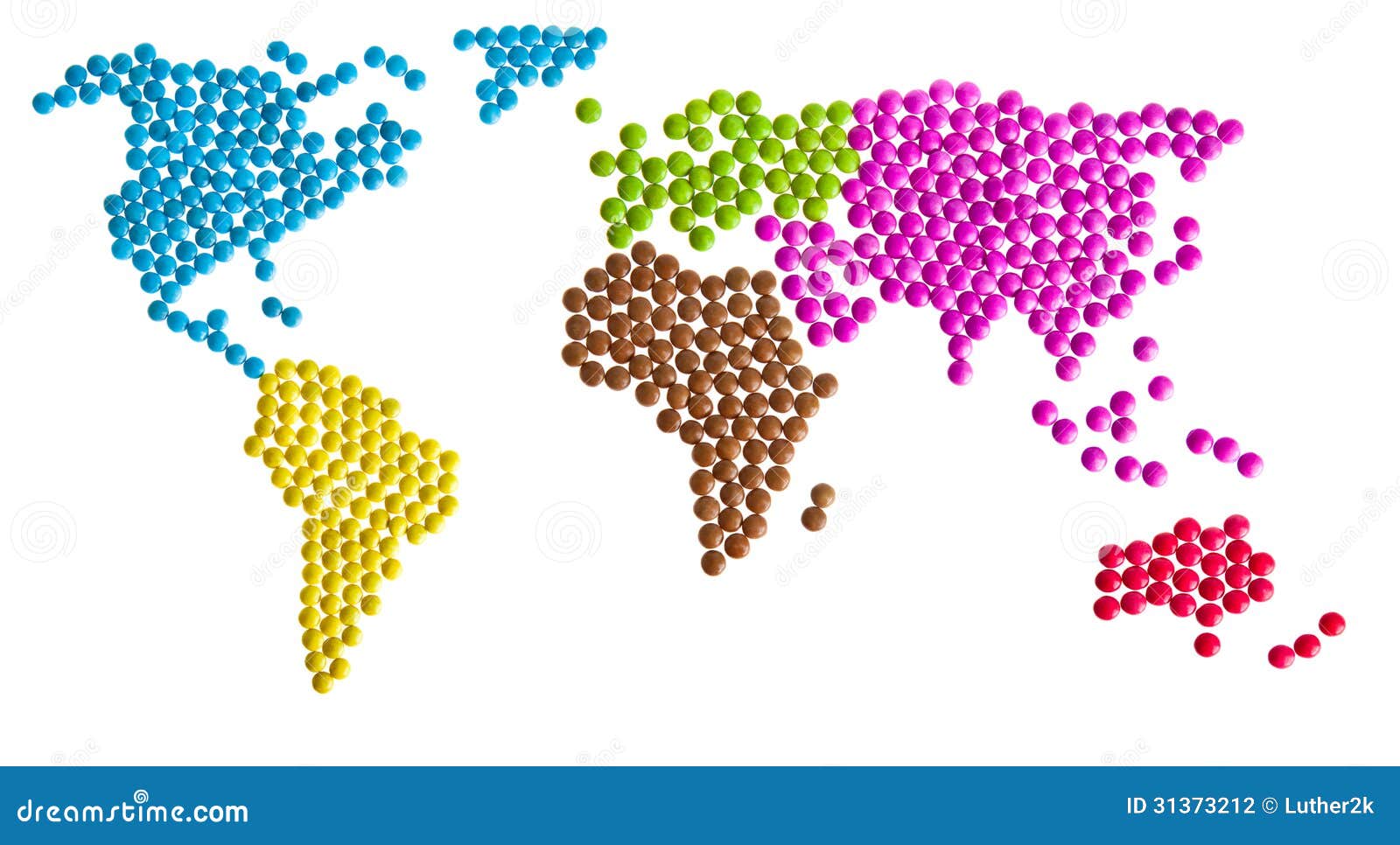 Worldmap made of candy stock photo. Image of blue, world - 31373212