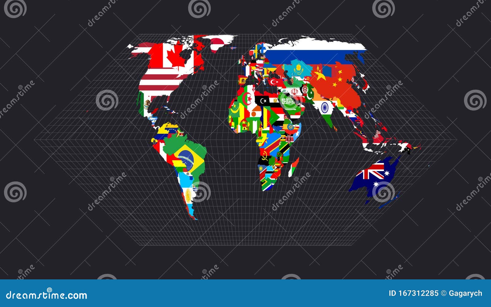 Worldmapwith Flags of Each Country. Stock Vector - Illustration of ... Worldmapwith Flags of Each Country. Stock Vector - Illustration of ...