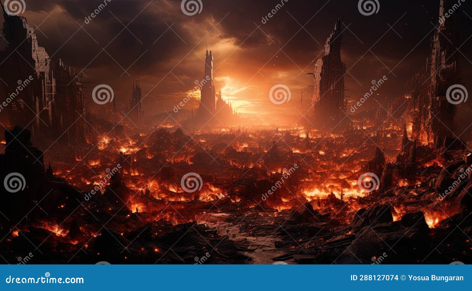 Worlds Collide, Digital Art Illustration, Generative AI Stock ...