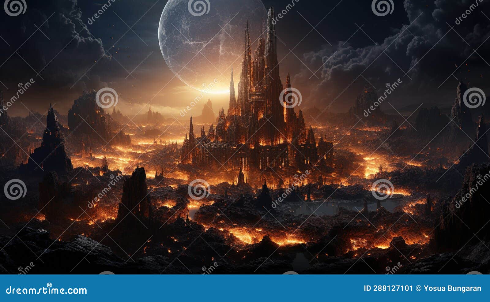 Worlds Collide, Digital Art Illustration, Generative AI Stock ...