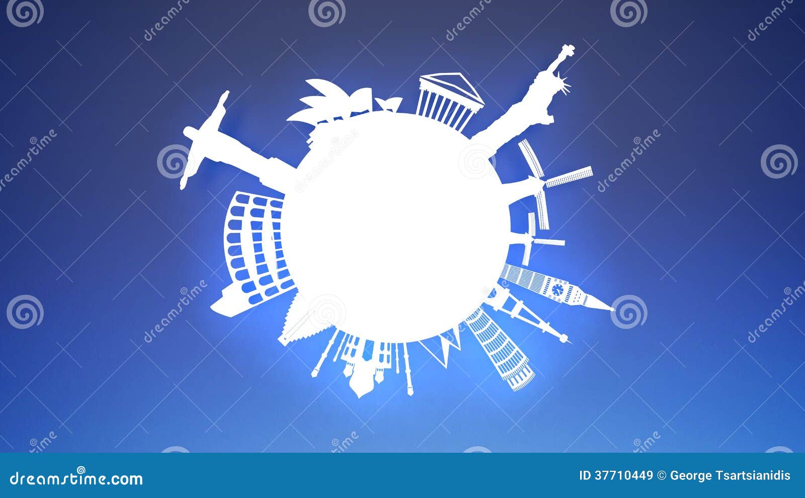 Worlds Famous Landmarks Icons Editorial Stock Image - Illustration of ...