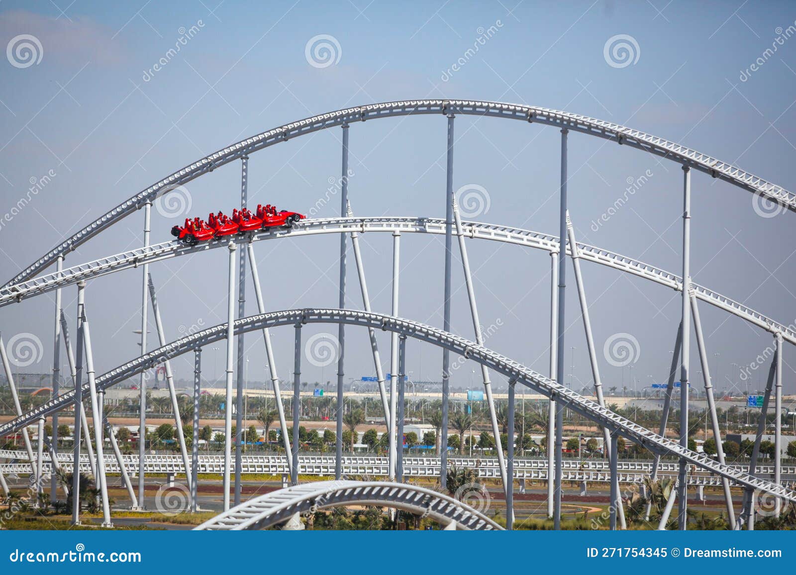 Ferrari World Roller Coaster Editorial Image - Image of theme, landmark ...