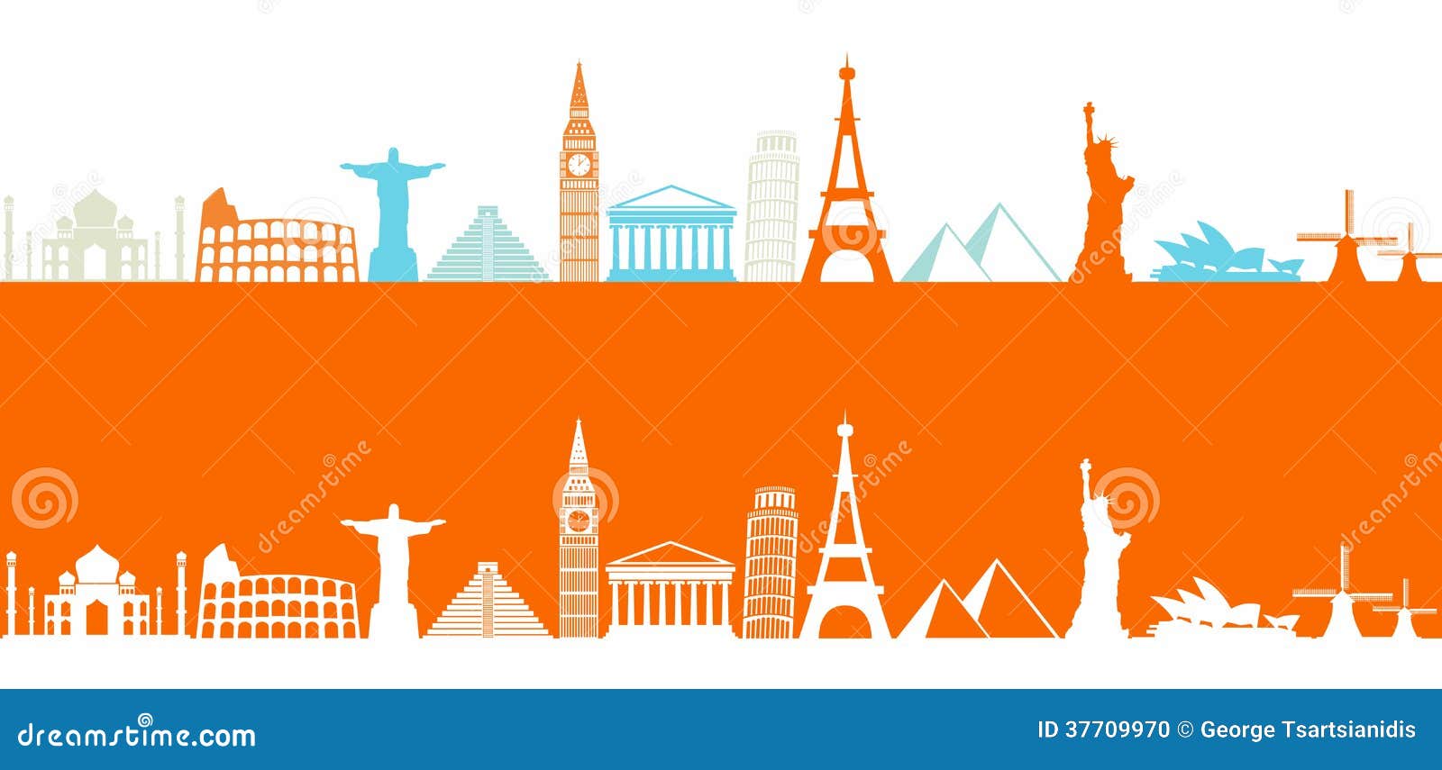 Worlds Most Famous Landmarks Editorial Image | CartoonDealer.com #37709970