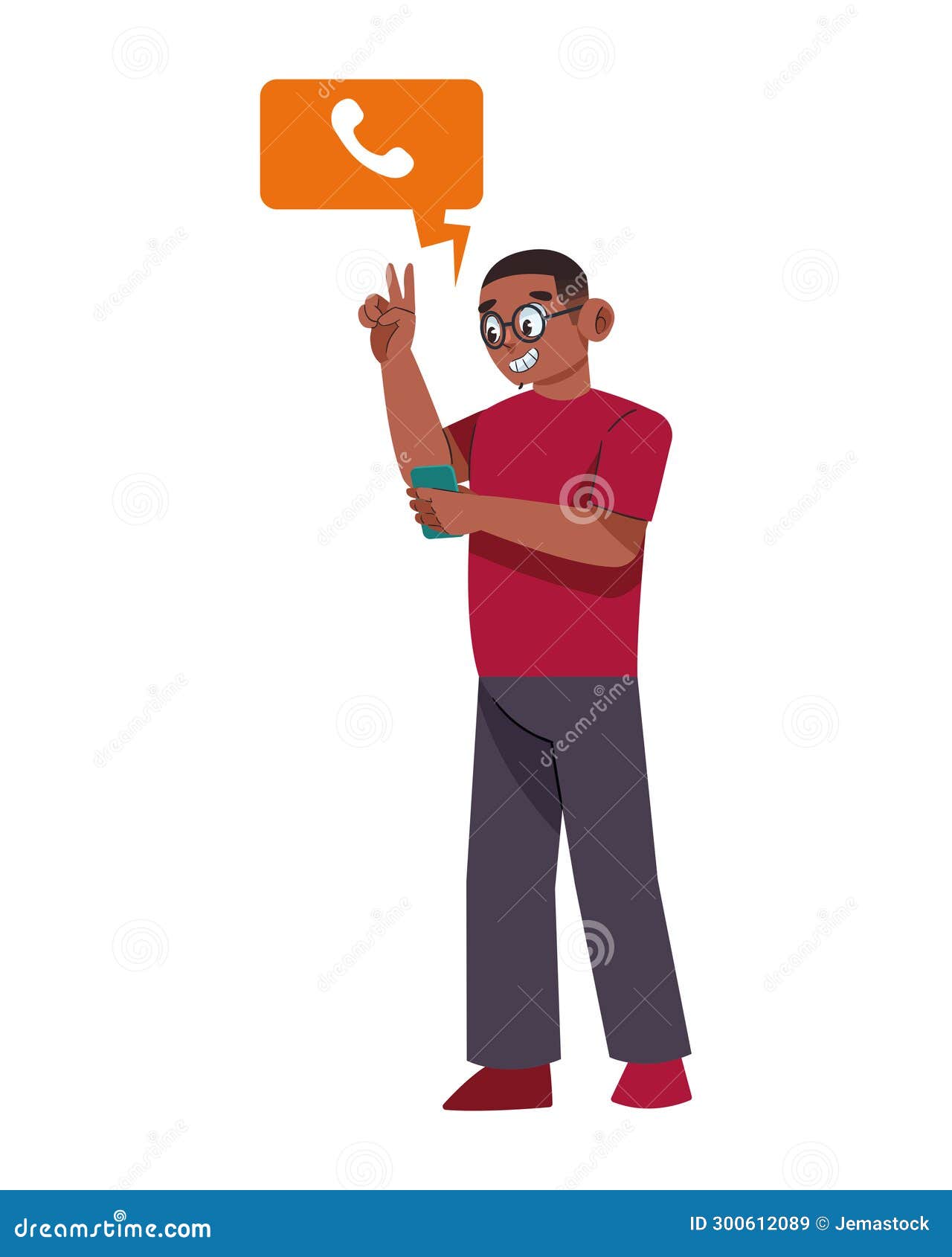 Worldwide Boy Using Phone Communication Stock Illustration ...