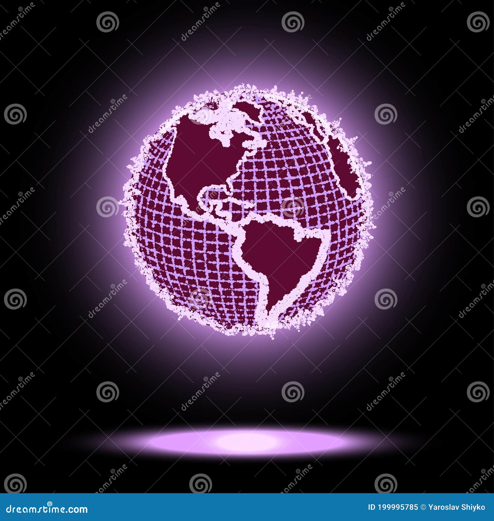 Worldwide Connection Abstract Globe. Futuristic Globalization Interface ...