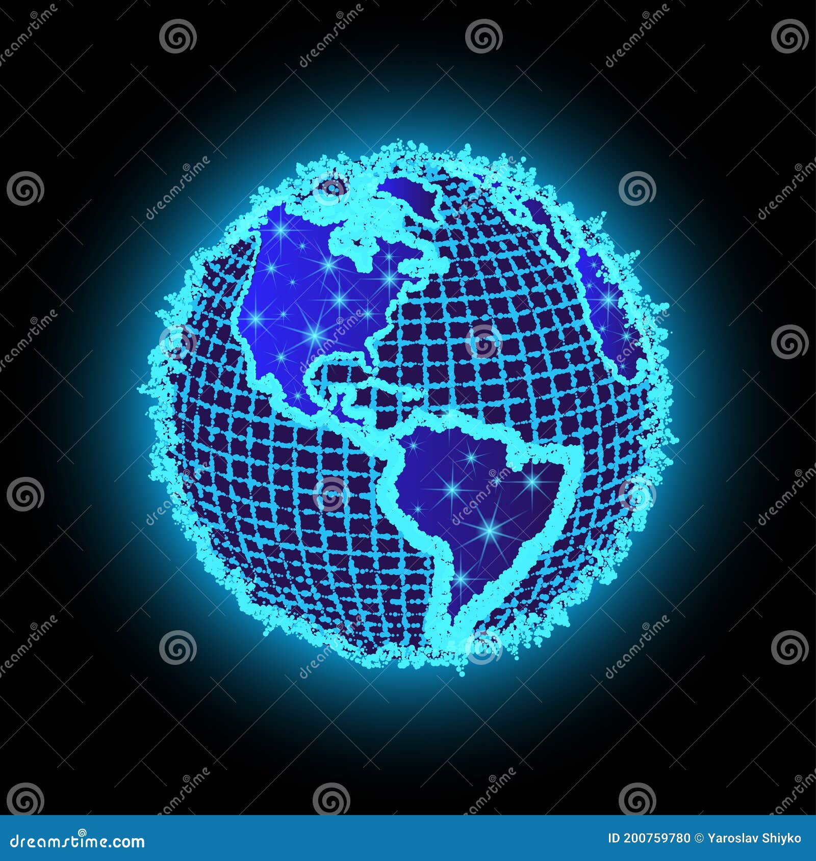 Worldwide Connection Abstract Vector Globe.Futuristic Globalization ...