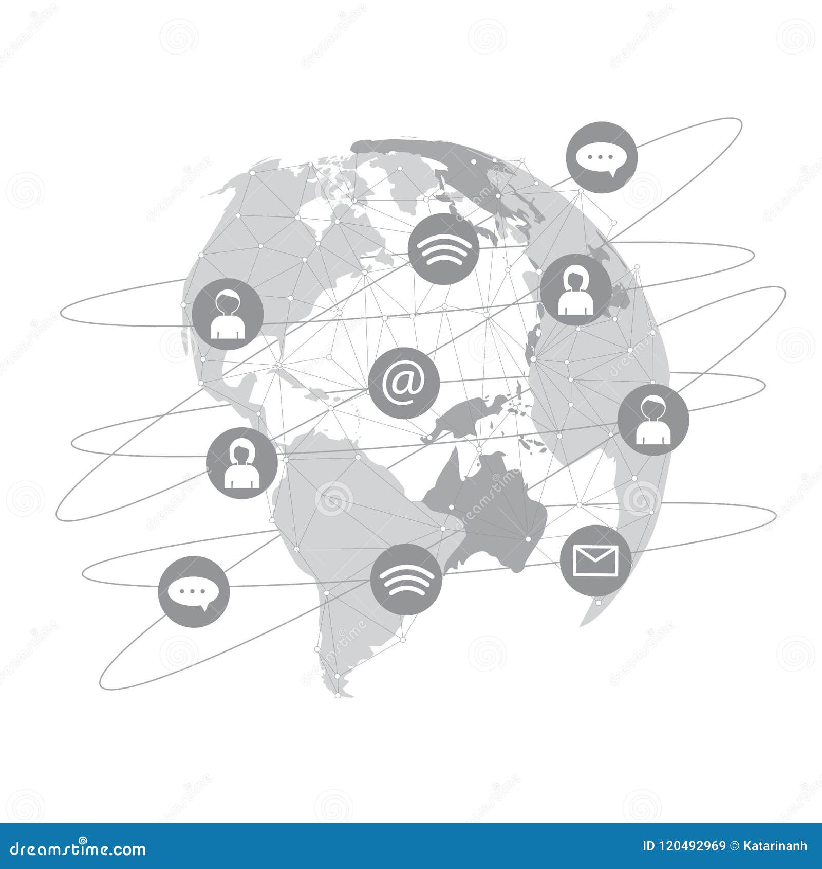 Worldwide Connection Concept. Global Communications Network. Globe on ...