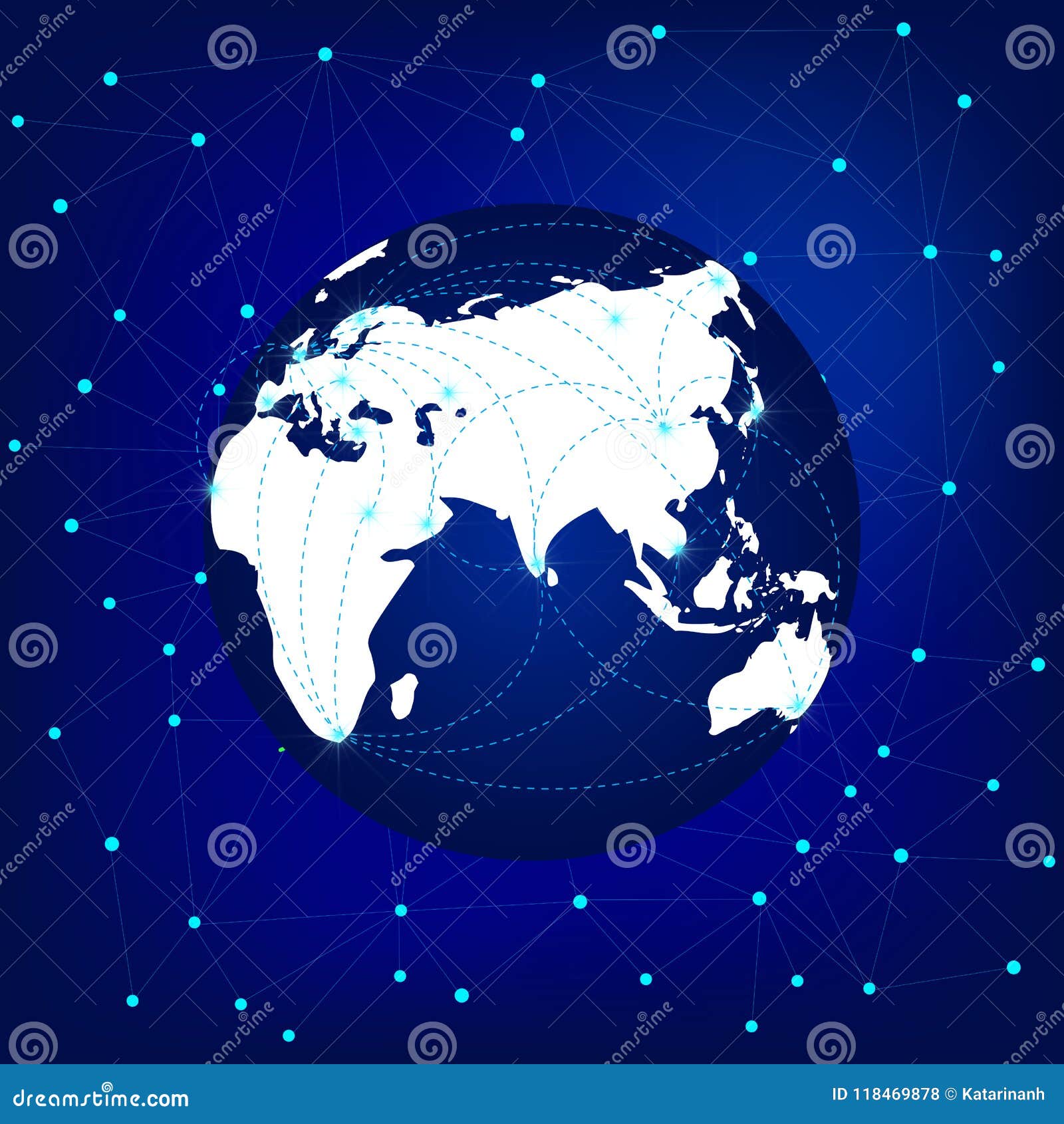 Worldwide Connection Concept. Global Communications Network Stock ...