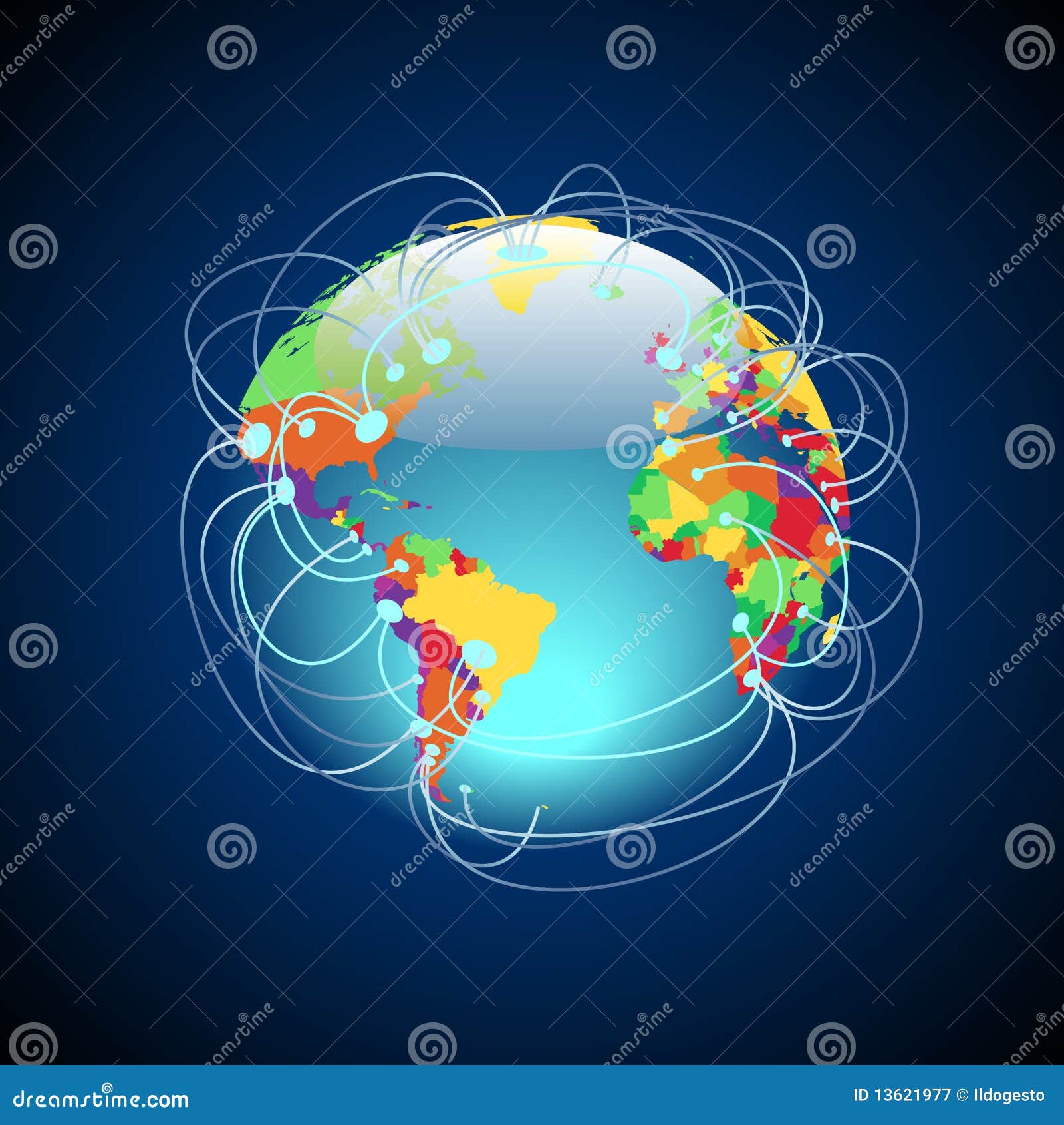 Worldwide Connections Colorful Stock Vector - Illustration of ...