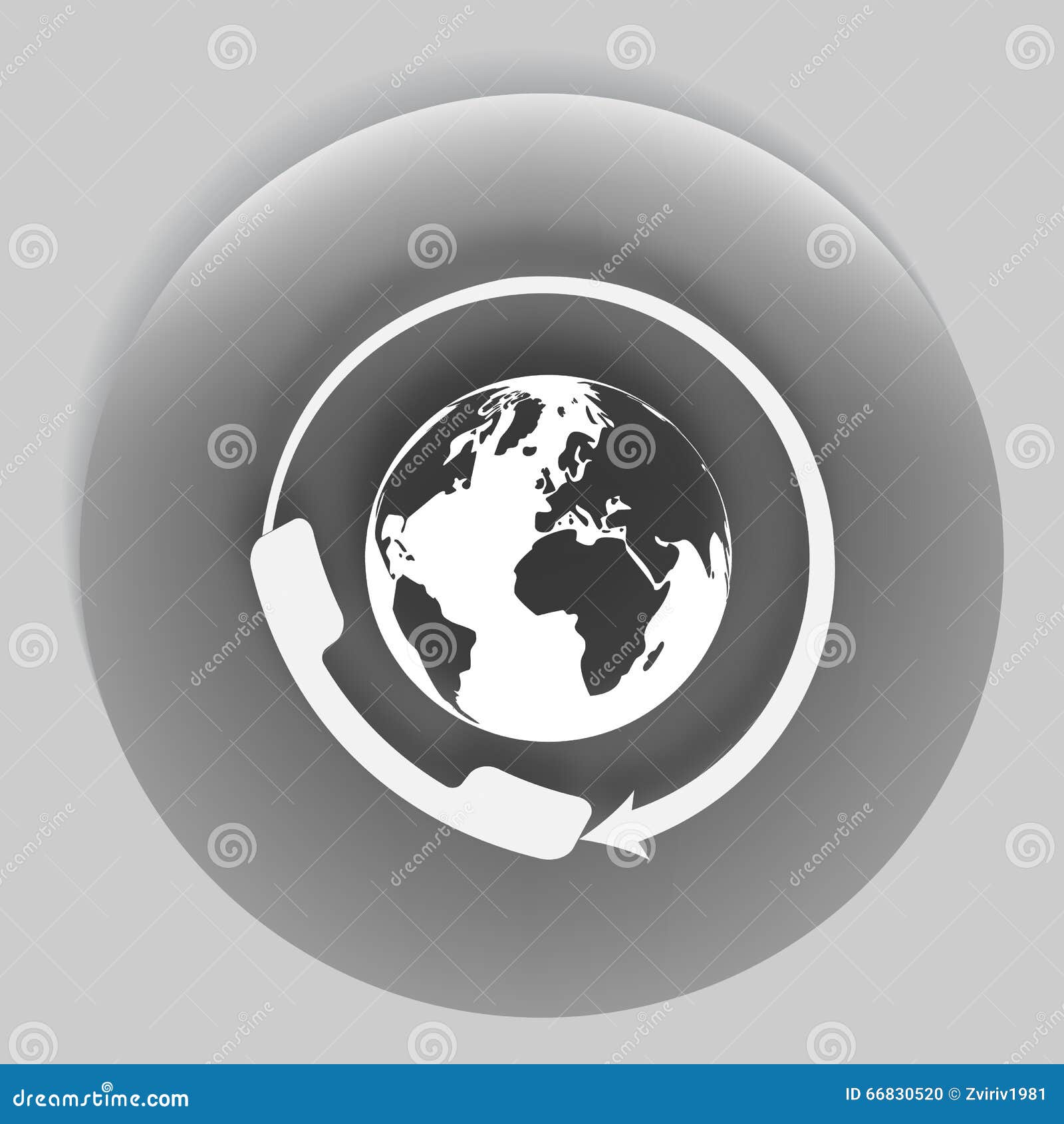 Worldwide Customer Support Call-center. Flat Icon Stock Illustration ...