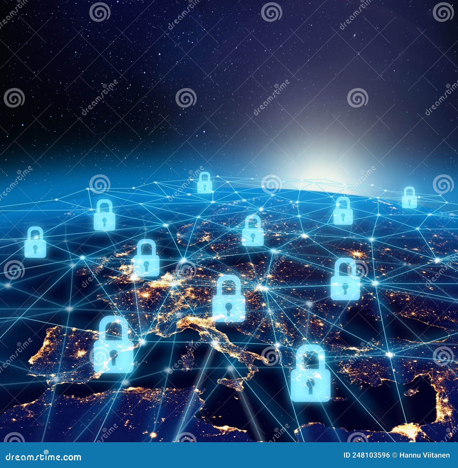 Worldwide Digital Network Data Security Infrastructure Concept Stock ...