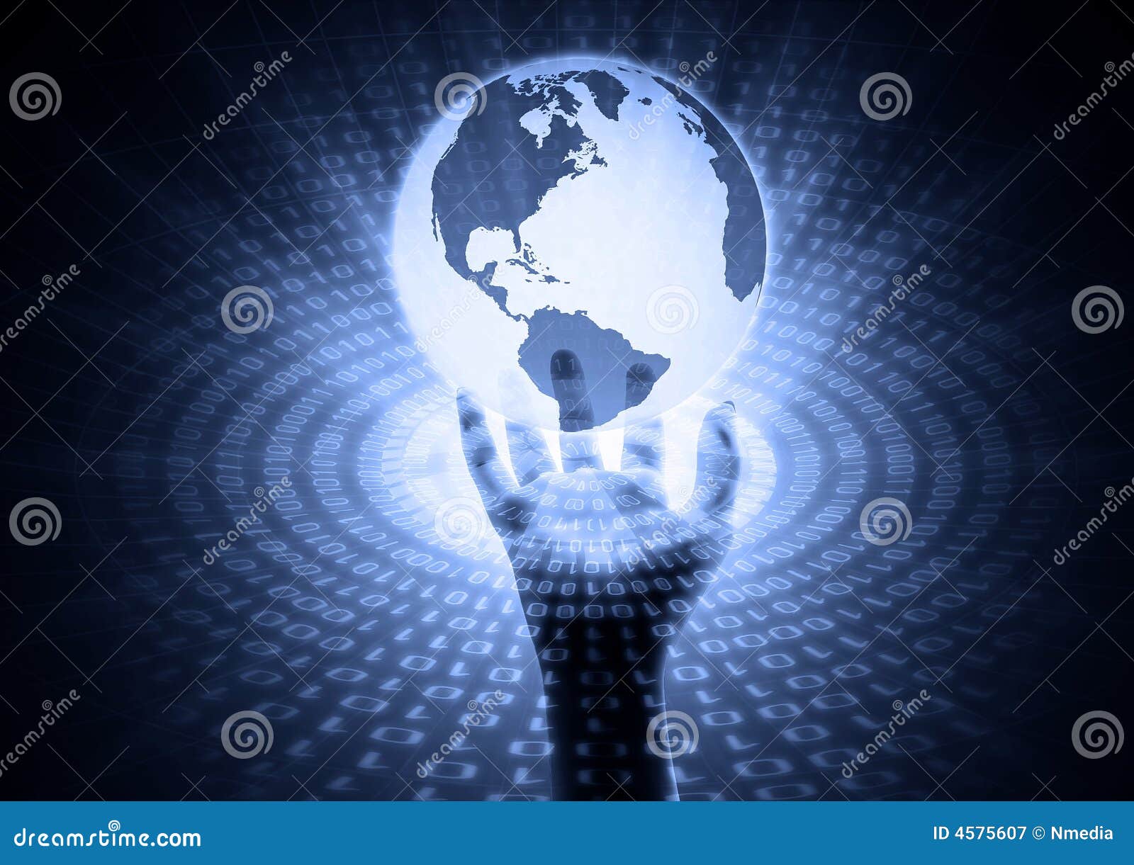 Worldwide Information at Hand Stock Illustration - Illustration of ...