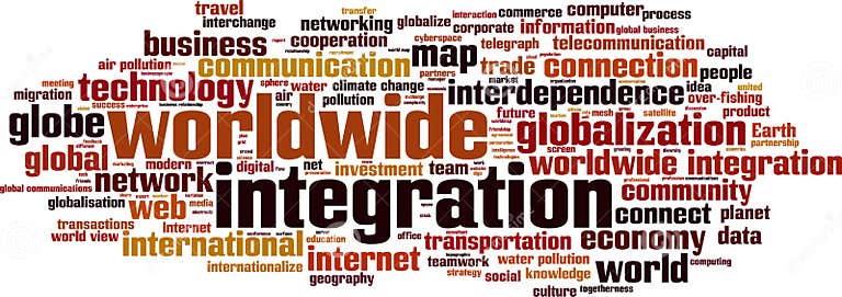Worldwide Integration Word Cloud Stock Vector - Illustration of ...