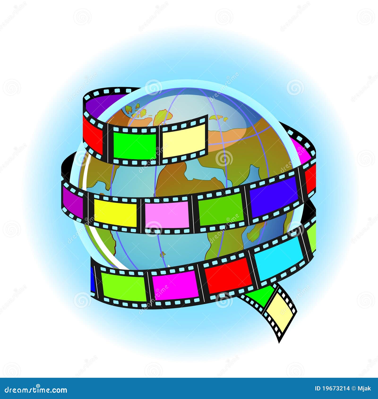 Worldwide movie stock vector. Illustration of tape, earth - 19673214