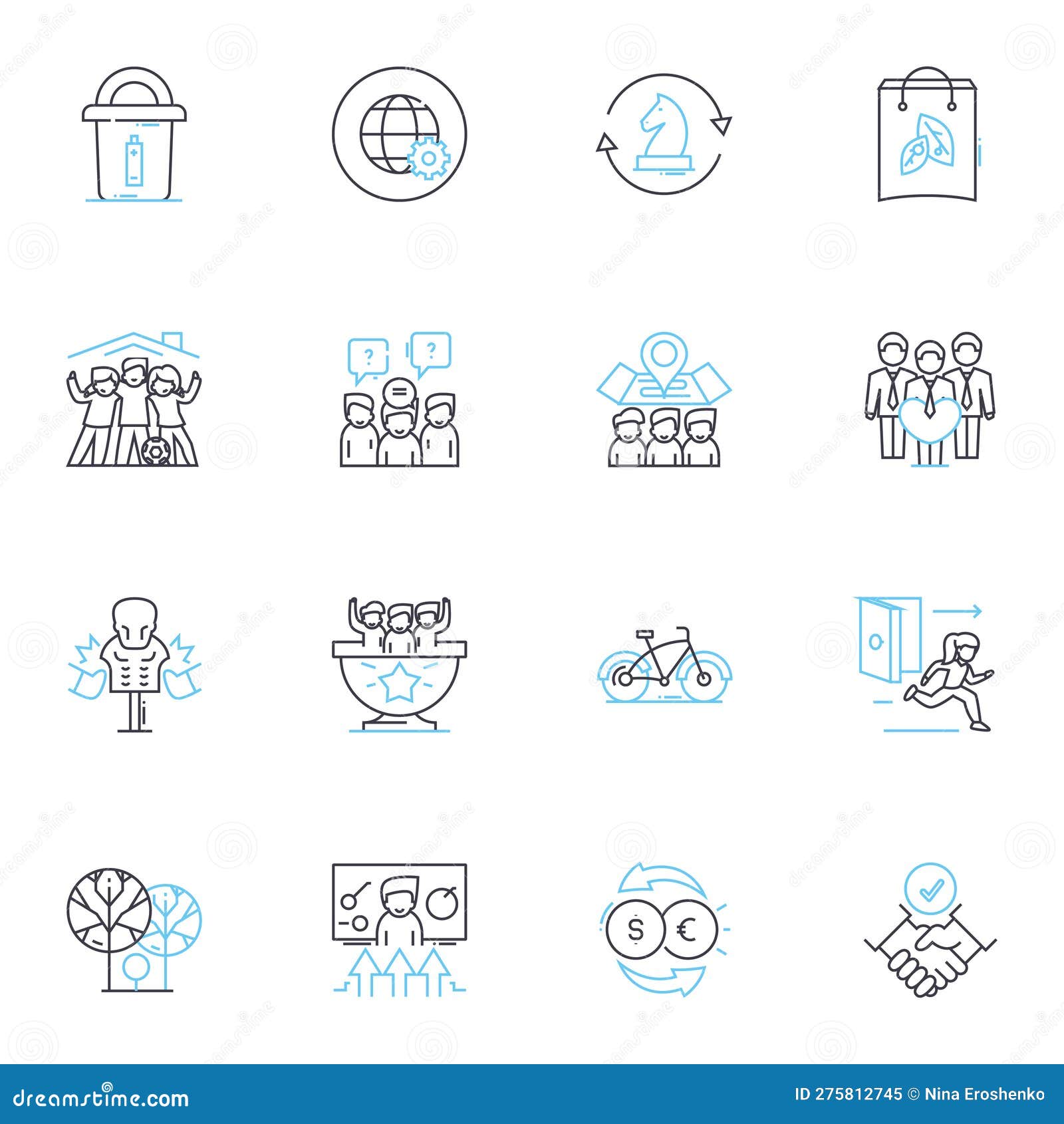Worldwide Nerk Linear Icons Set. Connectivity, Globalization ...