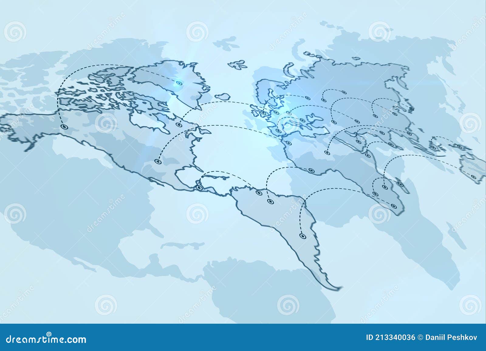 Worldwide Network Connection Concept with Two Layers of Countries ...