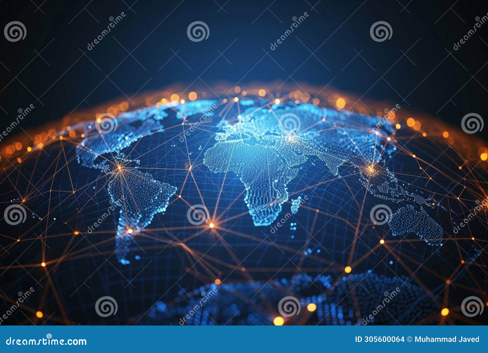 Worldwide Network Global Connection, Map Point Line Composition ...