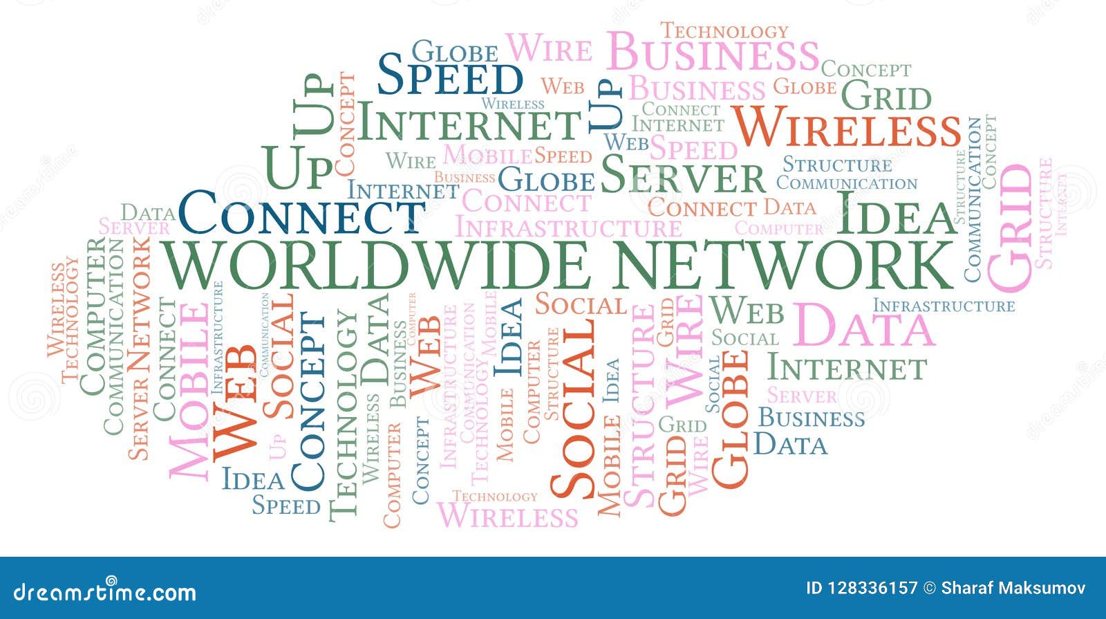 Worldwide Network Word Cloud. Stock Illustration - Illustration of ...