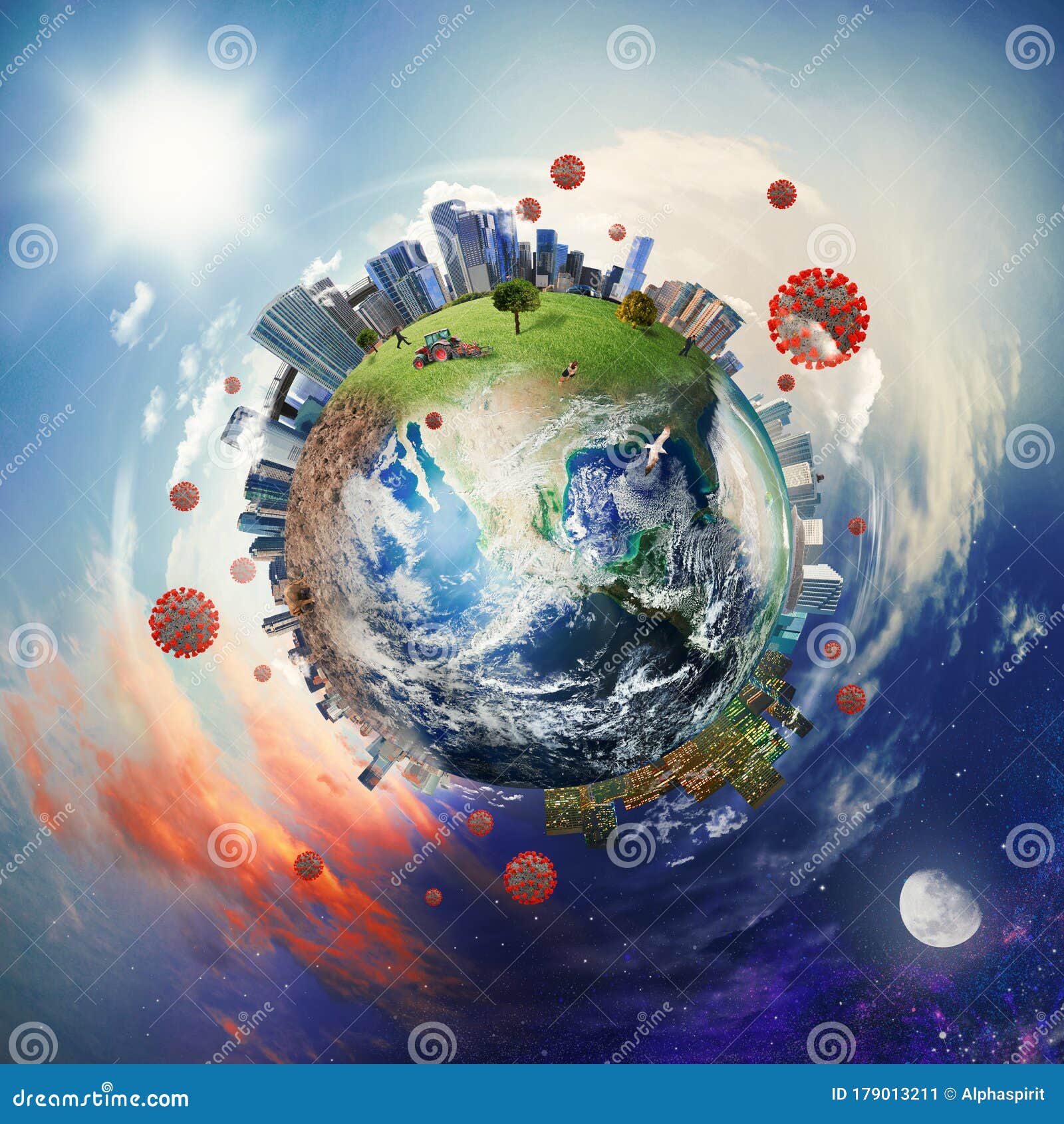 Worldwide Problem of Coronavirus Covid19. Earth Provided by NASA Stock ...